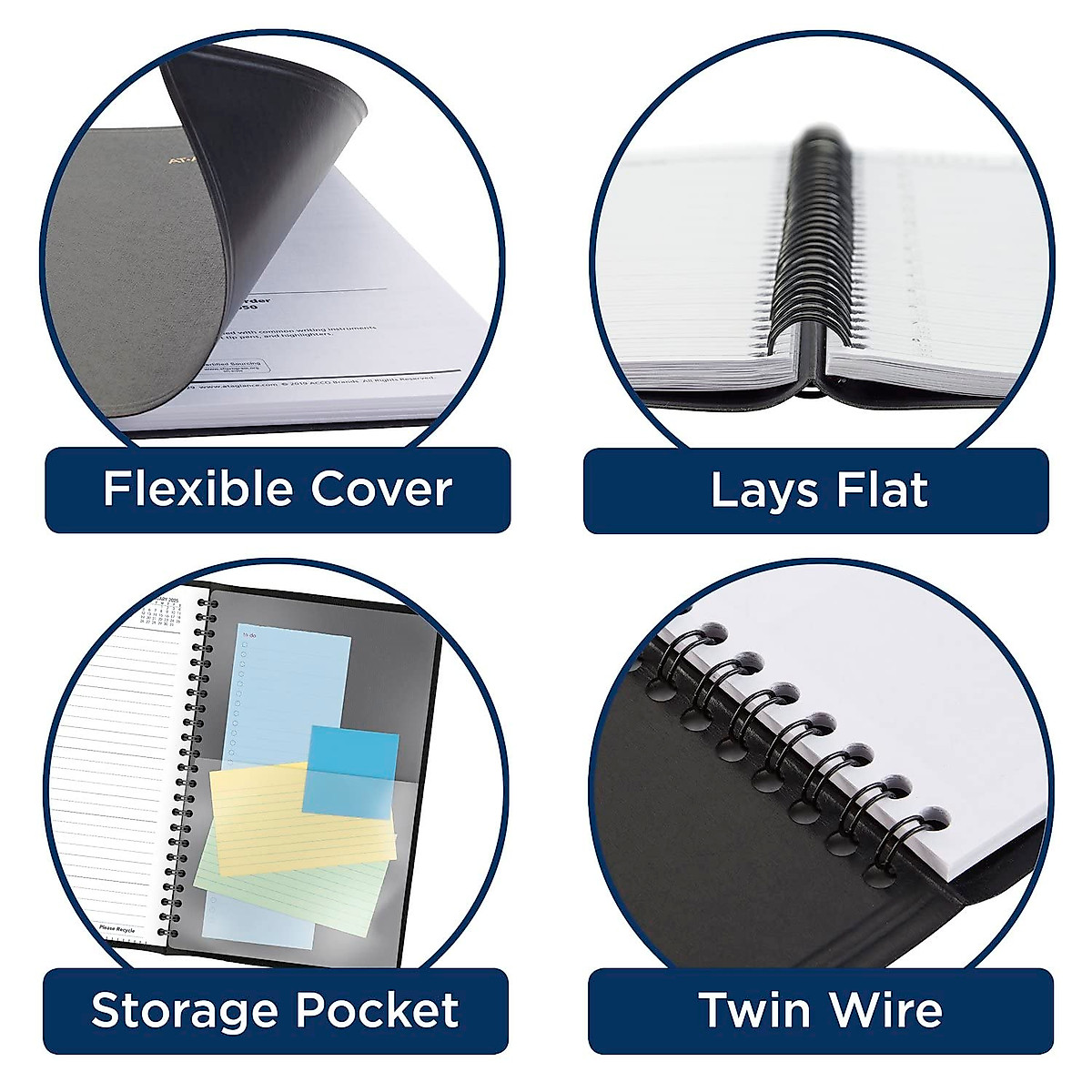 AT-A-GLANCE 2024 Monthly Planner, 7" x 8-3/4", Medium, Large Print, Black (70LP090524)