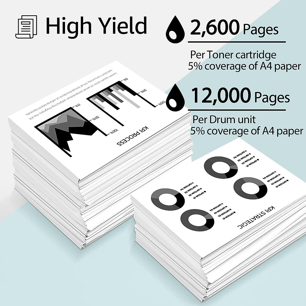 greencycle (1 Toner + 1 Drum TN660 TN630 Black Toner Cartridge & DR630 Drum Unit Replacement Compatible for Brother DCP-L2540DW HL-L2300D HL-L2380DW HL-L2340DW MFC-L2700D L2680W Laser Printer