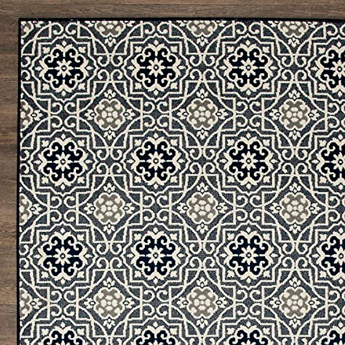 LOOMAKNOTI Tecopa Kidore 8' x 10' Blue Geometric Indoor/Outdoor Area Rug