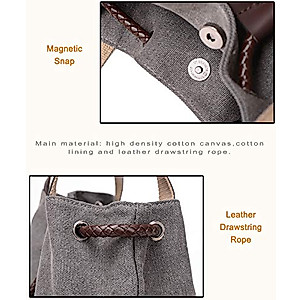 Women Printing Canvas Shoulder Bag Casual Hand Bags Purse Retro Tote Bags (Gray)