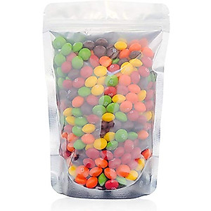 ZAYALI Stand Up Pouch Bags, 5" x 8", Heavy Duty, 100 Pack, Clear Front with Aluminum Foil Back - Resealable Ziplock and Heat Sealable for Food Storage…