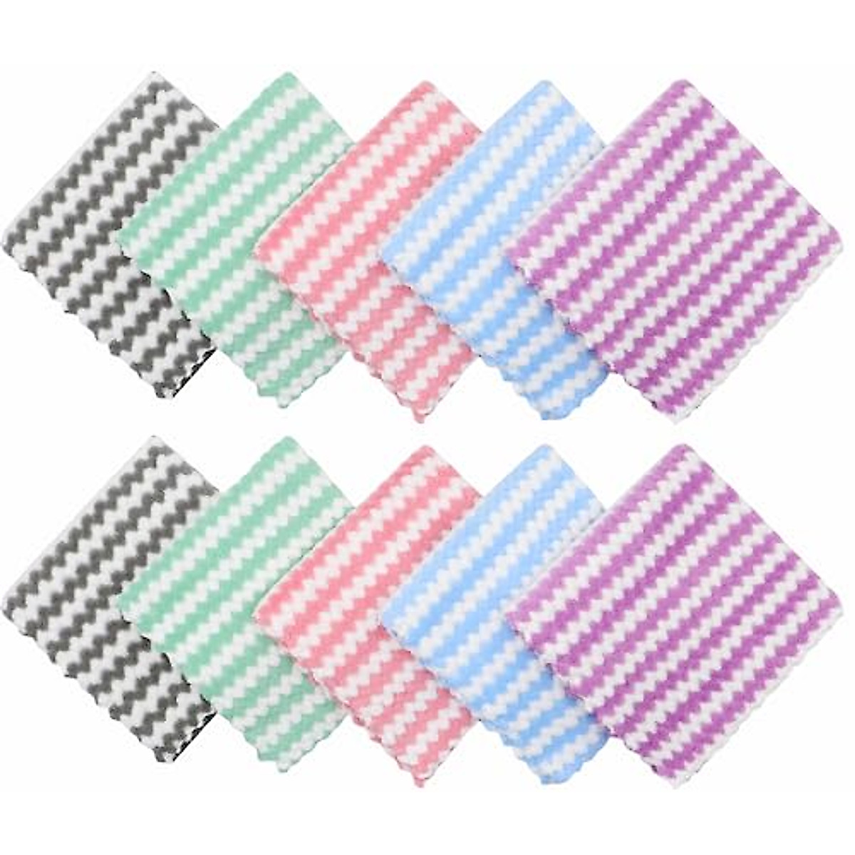 HFGBLG Microfiber Cleaning Cloth Lint Free Cleaning Rags, 10 Pack Fast Drying Dish Rags for Cleaning, Super Absorbent Kitchen Dish Cloths for Wash Dishes,12 in x 12 in, Mix Color