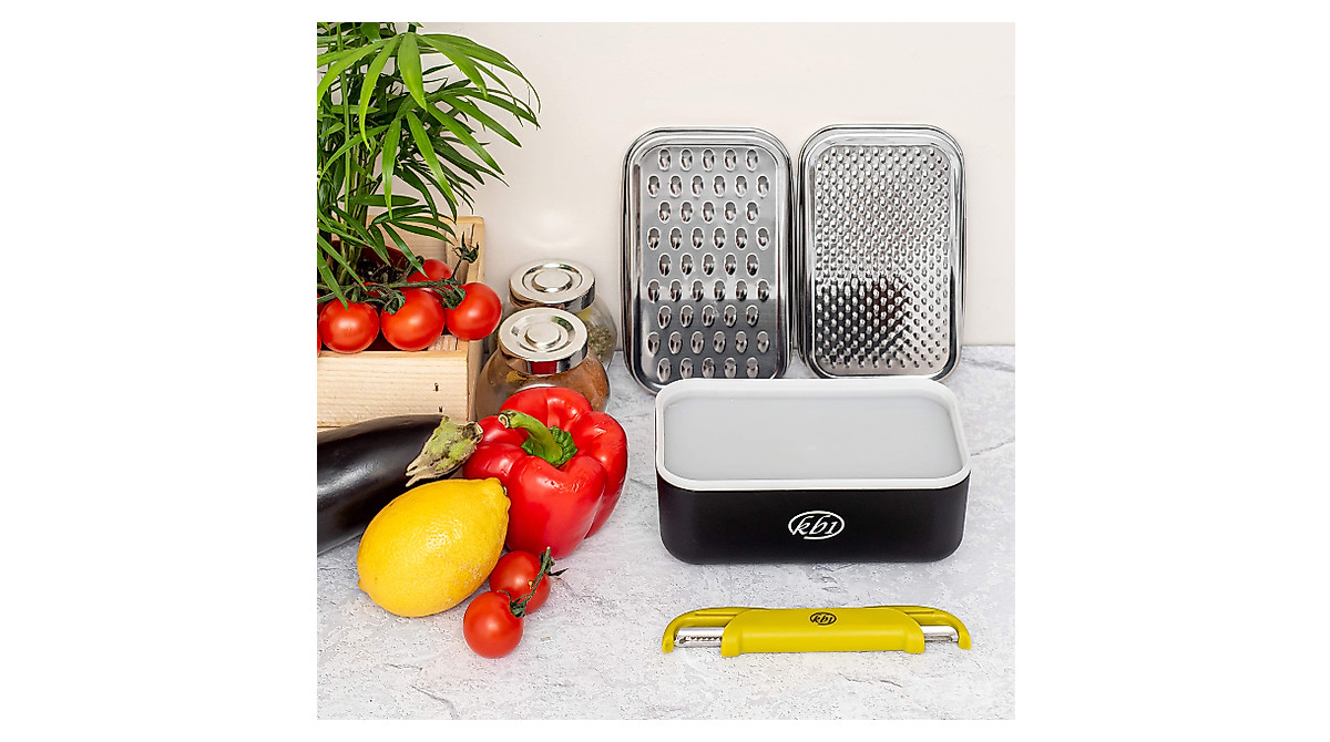 Versatile Cheese Grater & Peeler Set with Container