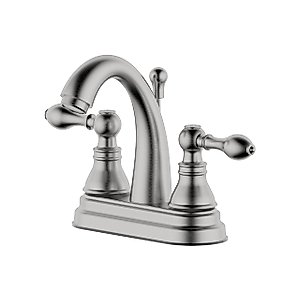 Derengge Brushed Nickel Bathroom Faucet 4 Inch Bathroom Sink Fucet with Pop-up Drain,Two Handle Lavatory Faucet for 3 Hole Installation,WF-8008TB-BN