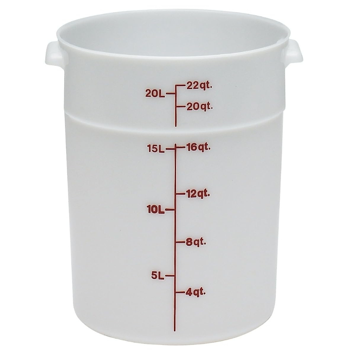 Camtainer Cambro RFS22148 White Poly Round 22 Qt Storage Container (5-(Pack)
