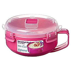 Sistema Microwave Breakfast Bowl, 850ml, Colors May Vary, Size 850ml (Pack of 4)
