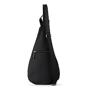 The Sak Geo Sling Backpack in Leather, Convertible Design, Black