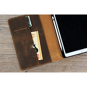 Personalized leather magnetic ipad 12.9 case, brown leather ipad air 4th generation case covers, rustic leather iPad Pro case Y02-IXPMNC (iPad mini 6)