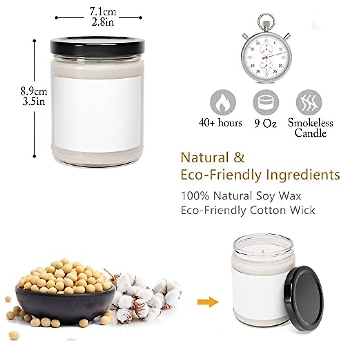 NHI Personalized Candles with Photo, Custom Candle Gift, Scented Soy Wax, Candle Home Decor, 9oz Jar, Made in The USA, Gift for Wedding Day, Valentine Day, Birthday (2)