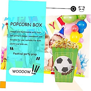 SHOWERORO 30pcs Popcorn Boxes Popcorn bracket Disposable football party supplies football kit popcorn cup Popcorn snack box supplies tableware green soccer ball green party favor bags