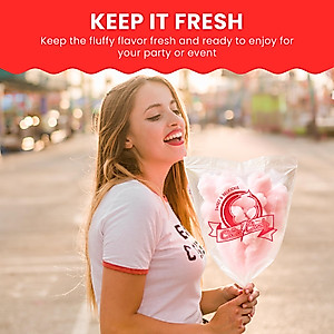Clear Cotton Candy Bags with Ties, Bulk 500 Count, Cotton Candy Supplies Perfect for Cotton Candy Sticks and Cotton Candy Cones, Cotton Candy Bulk Individual Bags for Cotton Candy Stand Accessories