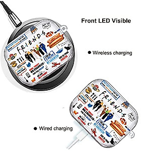 OOROYUME Cute AirPods Pro Case Cover Clear with Keychain, for Women Girls Boys Men Protective Case for Apple AirPods Pro Wireless Charging Case, Friends