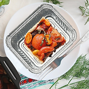 Thanksgiving Food Aluminum Pans with Lids Foil Thanksgiving Leftover Containers Disposable 2 Size Turkey Cookware Takeout 24 Pcs Fall Thanksgiving Party Favors