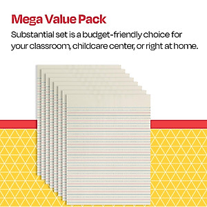 School Smart Zaner-Bloser Paper, 1/2 Inch Ruled, 8 x 10-1/2 Inches, 500 Sheets White