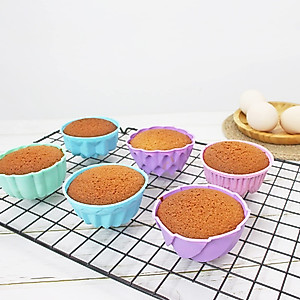 To encounter Silicone Cupcake Baking Cups, Food Grade Non-Stick Silicone Muffin Liners, Reusable 3 Inch Silicone Molds, 6 Shapes Pack of 24