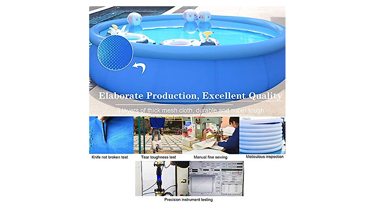 Large Inflatable Pool for Kids & Adults - Easy Setup Fun