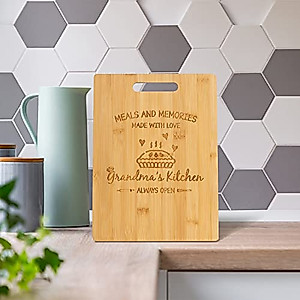 Grandma's Kitchen Bamboo Cutting Board Set, Nana Kitchen Bamboo Spoons for Cooking Bamboo Kitchen Utensils Housewarming Kitchen Decor Kitchen gift for Grandma Mothers Day Gifts for Grandmother