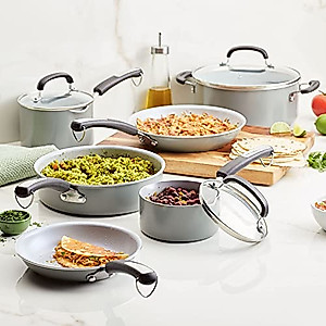 Farberware EcoAdvantage Ceramic Nonstick Cookware/Pots and Pans Set, 13 Piece - Gray