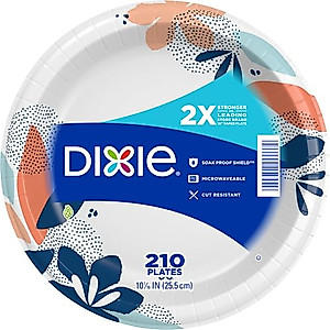 Dixie Dinner Size 10" Paper Plates, 210 Ct