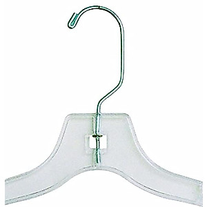 Clear Plastic Kids Top Hanger, Box of 100 Small 12 inch Space Saving Child hangers w/ Notches and 360 Degree Chrome Swivel Hook by The Great American Hanger Company