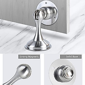 Redunest Door Stopper, Magnetic Door Stop, 2 Pack Magnetic Door Catch, Stainless Steel Door Holder, No Drilling Doorstop with Self Adhesive Tape, Stronger Mount, Hold Door Open, Anti-Collision Mute