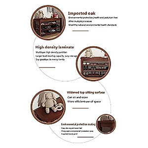 ALDEPO Shoe Cabinet Multi-Layer Solid Wood Shoe Changing Stool Simple Home Shoe Rack Corridor Sit-on Storage Bench Bedroom Bathroom Balcony Office Ballroom Plate S