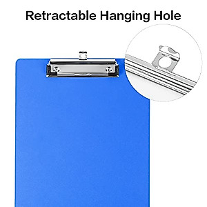Deli Plastic Clipboard, Clip Board with Low Profile Clip, Standard A4 Letter Size Clipboards for Nurses, Students, Office and Women, Blue, 2 Pack