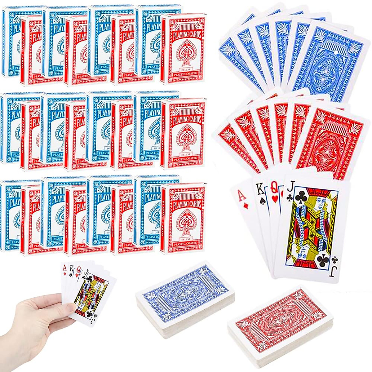 The Dreidel Company Playing Cards Deck, 2.25 Inch x 3.5 Inch (24-Pack)