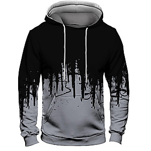 Ymosrh Men's Hoodies, Unisex 3D Printed Novelty Pullover Hooded Sweatshirt Sudaderas Hombre Cool Hoodies Mens Sweatshirt Big And Tall Hoodies For Lightweight Pullover Sweatshirts (L, Gray)