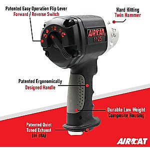 AIRCAT Pneumatic Tools 1125: 1/2" Composite Impact Wrench 1250 ft-lbs