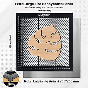 ATEZR 300x300mm Laser Honeycomb Work Table for Laser Engraving Machine, 12x12'' Honeycomb Bed for Fast Heat Dissipation, Bench Protection Compatible with All Laser Engraver Cutting