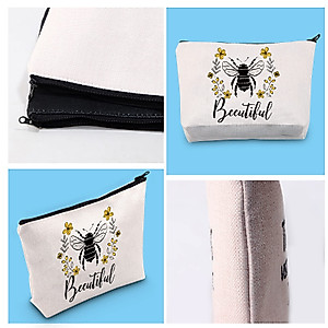 GJTIM Bee Gift Bee Lover Gift for Women Beeutiful Cosmetic Bags Makeup Bags (Beeutiful bag)