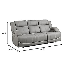Lexicon Landwood Power Double Reclining Sofa, Gray