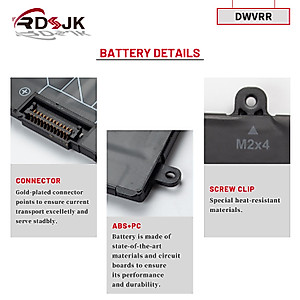 DWVRR Laptop Battery for Dell Alienware X15 R1 R2 X17 R1 R2 Inspiron 16 7620 2-in-1 Alienware X15 R1 NAWX15R101 X17 RTX 3080 P48E Series 817GN 0817GN NR6MH 0NR6MH 0017GN 11.4V 87Wh 7250mAh