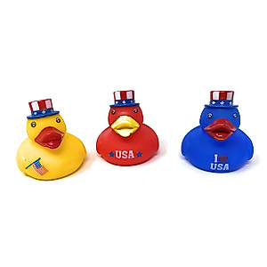 Bulk 20 Pack Patriotic Rubber Ducky Assortment - Perfect for Memorial Day, 4th of July, Labor Day or Veteran's Day