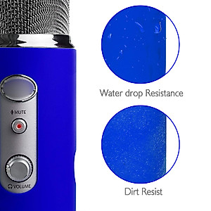 YOUSHARES Microphone Windscreen Foam - Mic Cover Pop Filter Windshield &Protector for Blue Yeti, Yeti Pro Condenser Microphones (Blue)