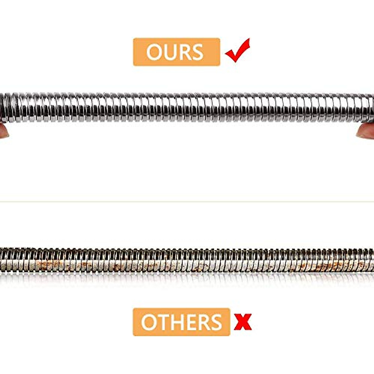 XIUBE, Commercial Pre Rinse Sprayer Hose Replacement Kit for Kitchen Dish Sink Faucet, 60 Inch Flexible Stainless Commercial Pre Rinse Kitchen Faucet Hose Parts