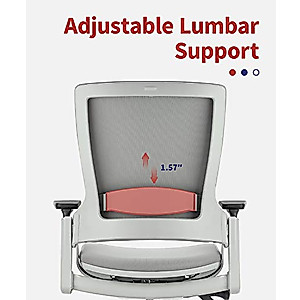 CLATINA Office Chair Swivel Executive Chair, Adjustable Ergonomic Computer Chair with 3D Armrest and Lumbar Support, Fabric Backrest Task Chair for Home Office Conference Room