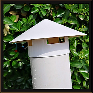 Chimney Rain Cap PVC Breathable Cap Plastic Rain Cap Vent Cap Pipe Cap Vent Cap, 4.3 inches (110 mm)