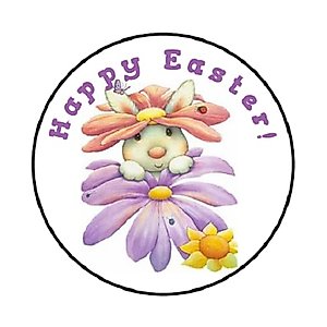 48 pcs Easter Bunny with Daisy Bonnet​ Stickers Envelope Seals Labels Round Tags, Stamps Sticker for Gift Cards, Envelopes, Boxes for Holiday, Birthday, Christmas