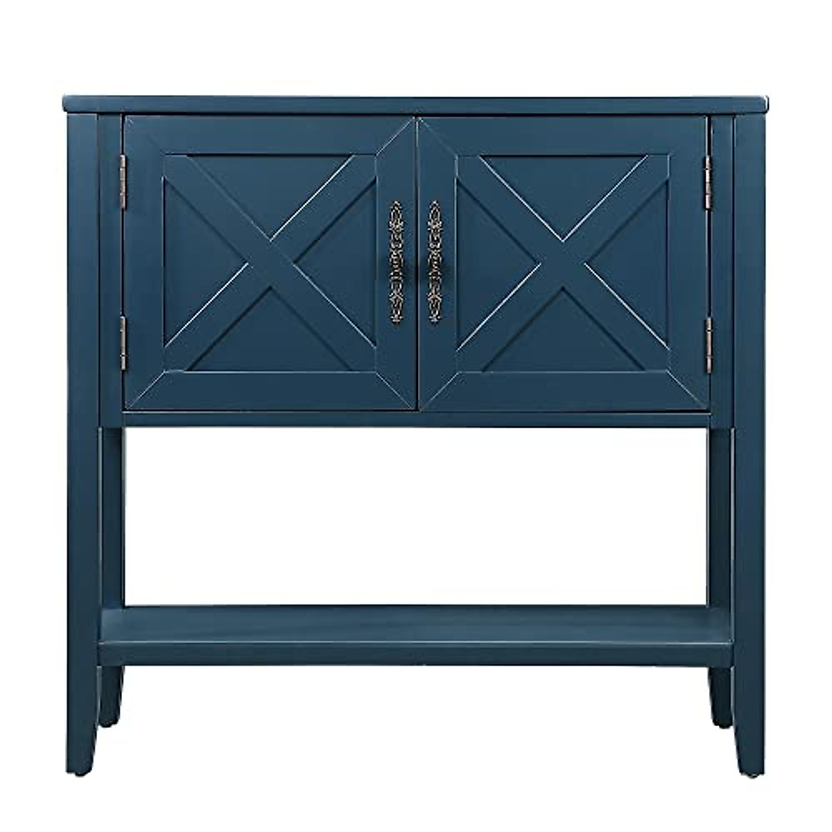 INMOZATA Console Table for Living Room, Narrow Entryway Tables for Foyer Wood Cabinet with Storage and Shelf, Sofa Table for Coffee Bar, Kitchen, Hallway, Dining,Navy Blue