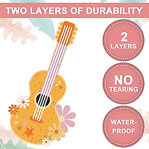 Colarr 60 Pieces Groovy Retro Hippie Boho Party Cutouts Decoration Retro Rainbow Butterfly Daisy Flower Cutouts Retro Bus Cutouts for Groovy Retro Hippie 60s 70s Party Decorations