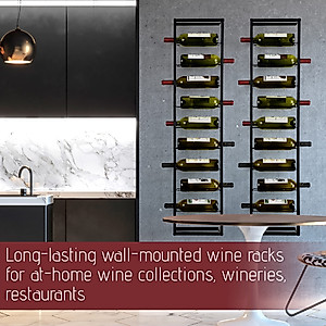 Wall Mount Wine Rack Holder for 10 Wine Bottles （Iron/4ft） Morden Wine Rack Organizer Wine Storage Display Holder for Kitchen Dining Room Bar