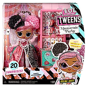 L.O.L. Surprise! Tweens Masquerade Party Regina Hartt Fashion Doll with 20 Surprises Including Accessories & 2 Pink Outfits, Holiday Toy Playset, Great Gift for Kids Girls Boys Ages 4 5 6+ Years Old