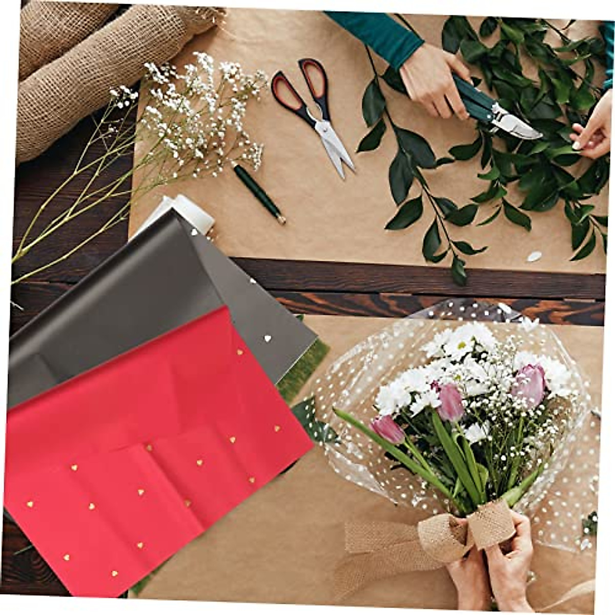 NOLITOY 60 Pcs Flower Wrapping Paper Gift Wrapping Paper Wrapping Paper for Flowers Flower Packing Paper Unique Wrapping Paper Floral Packing Paper Gift Paper Fruit Basket Wedding Opp