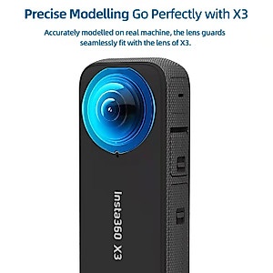 debous Sticky Lens Guard Set Silicone Case Screen Protector for Insta360 X3 X 3 Accessories Kit Anti-scratch Tempered Glass Protective Film Soft Bag Sleeve Cover