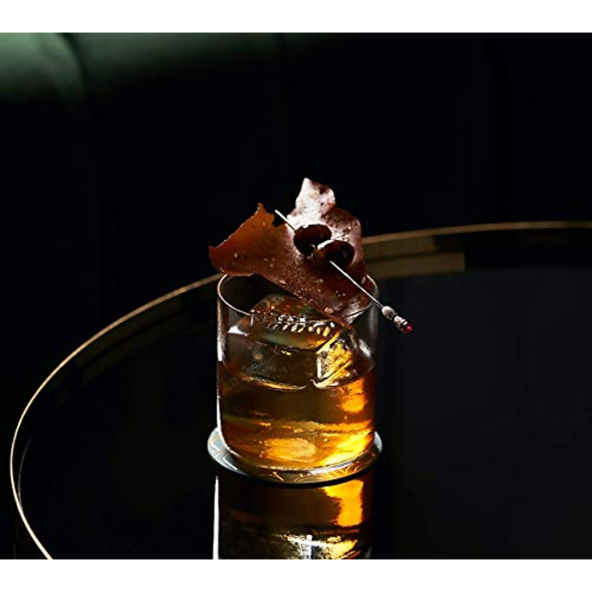 Amehla "Bare Ultra Thin Cocktail Glasses 12-ounce Double Old Fashioned Whiskey Glasses - Bar Glass Set for use as Mixed Drink Glass - Bourbon Tumblers, or Minimalist H20 Water Drinking Glass - (2)