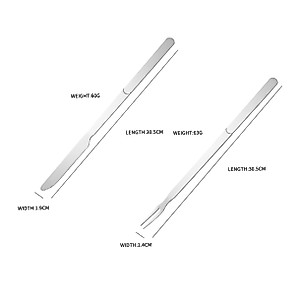 GANAZONO 5 Sets Barbecue and Fork Stainless Steel Fork Cutter Outdoor Barbecue Tools smore kit Sushi kit Barbecue Fork Brisket Long Handle Cutter Meat Knives Portable