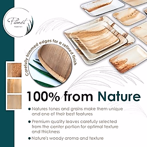 Planet Pantry Disposable Palm leaf Cutlery Wooden Bamboo-Like Paper and Plastic Alternative Eco-Friendly for Food, Party, Buffet (5" Soup Spoon, 50)