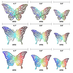 36PCS 3D Butterfly Wall Stickers Mural Stickers 2021 Newest Style, Premium Butterfly Cake Decoration Butterfly Wall Decor Garland Decor Balloon Decor Party Decals For Baby Shower Birthday Kids Girls